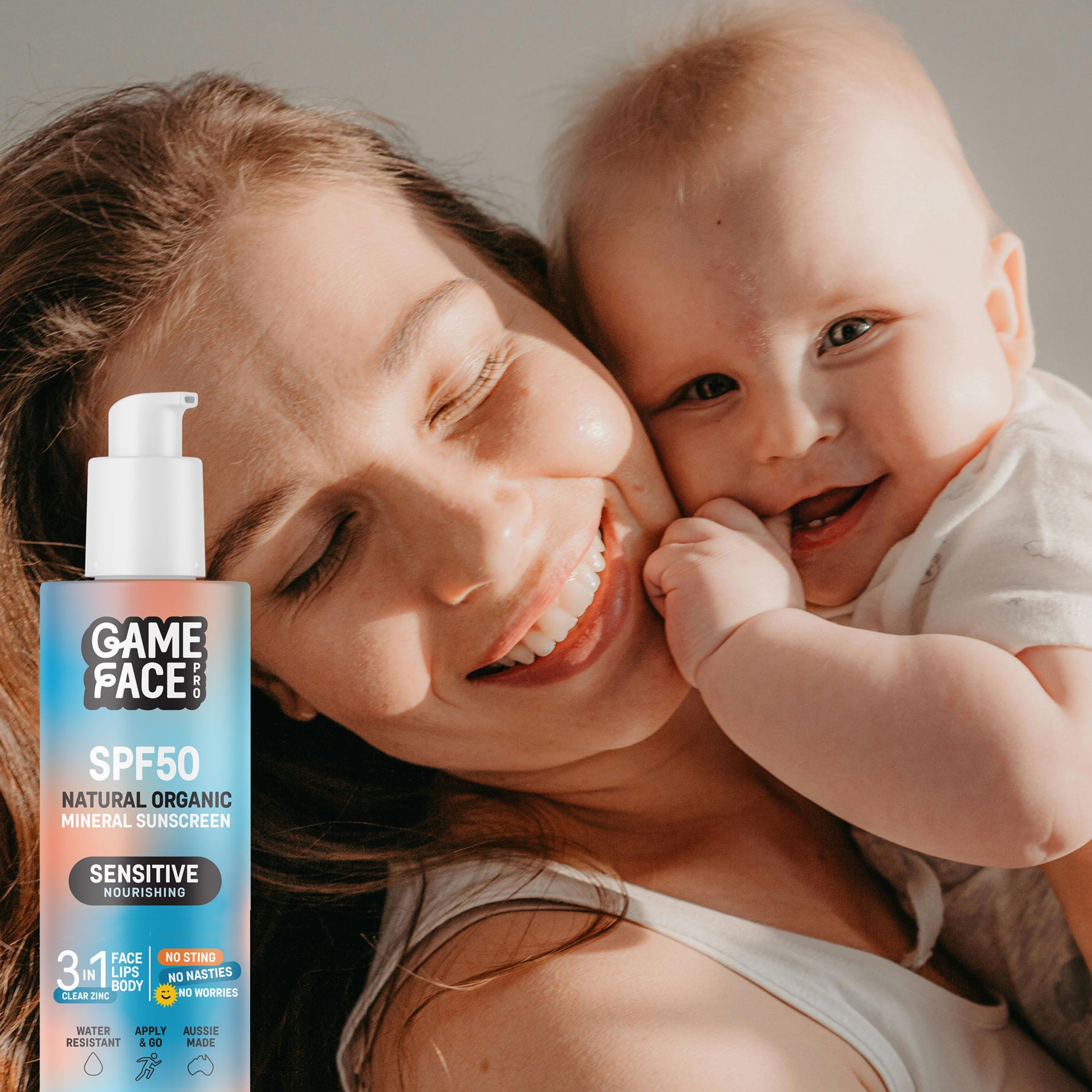 Game Face SPF50 Sunscreen Mineral, No Sting, No Nasties, No Worries ...