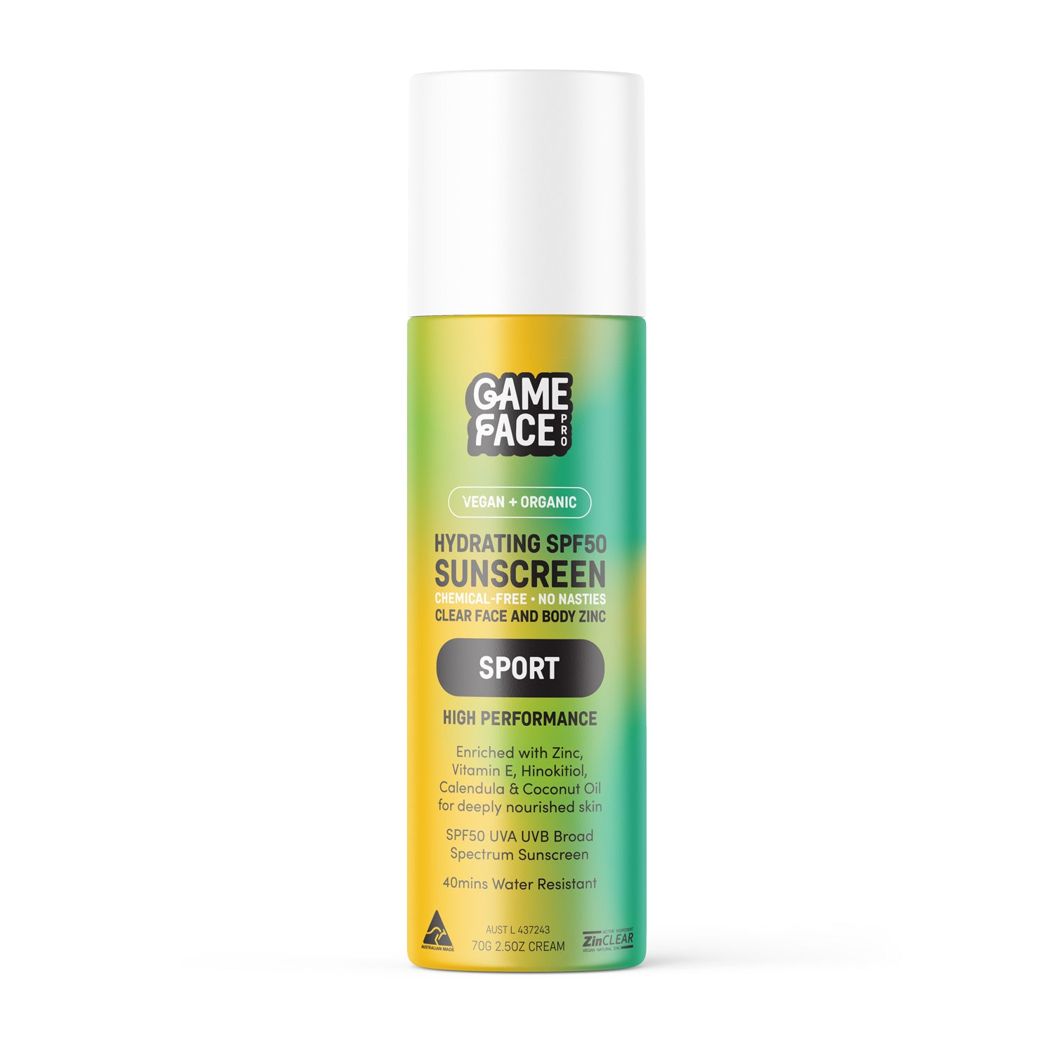 Game Face SPF50 Sunscreen Zinc | No Colour, No Sting, No Nasties – Game ...