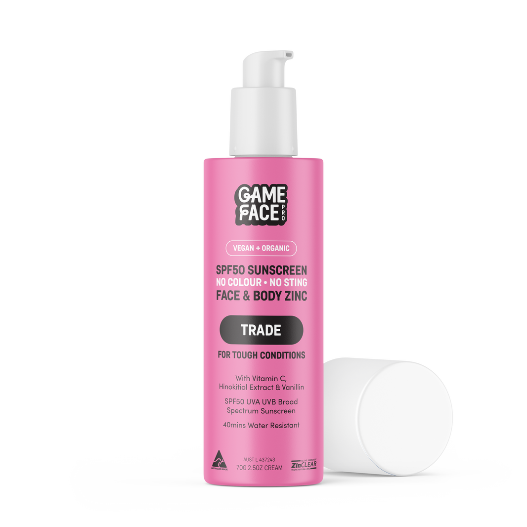 Game Face SPF50 Sunscreen Zinc | No Colour, No Sting, No Nasties – Game ...