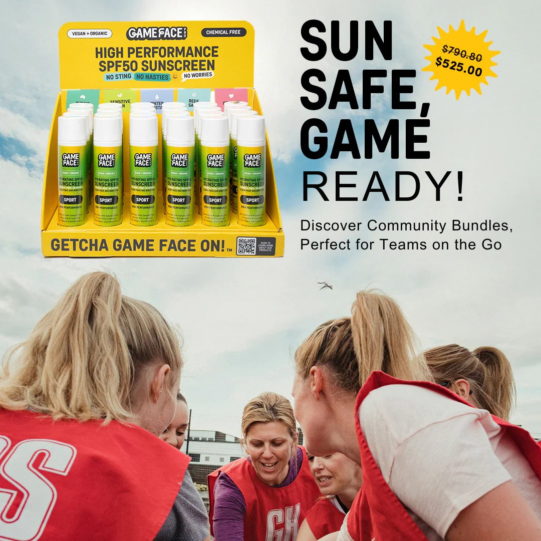 Game Face SPF50 Sunscreen Mineral, No Sting, No Nasties, No Worries ...